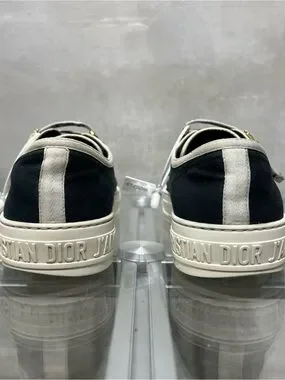 Dior | Shoes | Dior Black And White Lowtop Canvas Sneakers With Branded ...